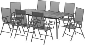 9dílný zahradní jídelní set antracitový ocel 3187984