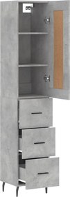 Skříň highboard betonově šedá 34,5x34x180 cm kompozitní dřevo 3200213