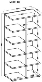 FALCO Knihovna Marek 05 Odstín: Sonoma