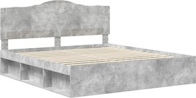 Rám postele s čelo Beton 180 x 200 cm Masivní borové dřevo 3413275