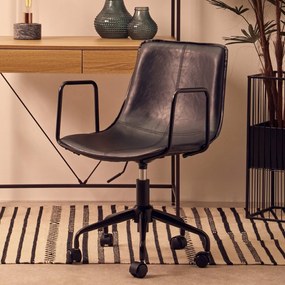 Černá kancelářská židle z imitace kůže Branson – Premier Housewares
