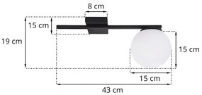 Stropní svítidlo Florence, 1x bílé skleněné stínítko