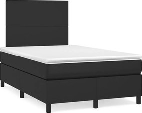 Box spring postel s matrací černá 120 x 200 cm umělá kůže 3142713