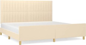 Rám postele bez matrace krémový 200 x 200 cm textil 3125248