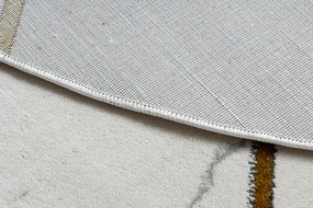 Dywany Łuszczów, Kusový koberec Emerald geometric 1012 cream and gold kruh, 200x200 (průměr) kruh, bílá, ložnice