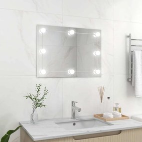 vidaXL Nástěnné zrcadlo bez rámu s LED osvětlením obdélníkové sklo [3078643]