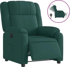 Elektrické polohovací křeslo tmavě zelené textil 3205184