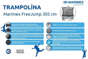 Trampolína Marimex FreeJump 305 cm + ochranná síť + schůdky + kotvící sada ZDARM 19000108