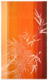 SCANquilt plážová osuška VELUR exotica oranžová 100 x 180 cm
