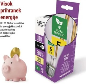 Emos lighting LED žárovka Filament A60 A CLASS / E27 / 3,8 W (60 W) / 806 lm / teplá bílá 1525283273