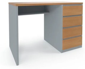 No brand  Kancelářský stůl Viva s pravými zásuvkami, 110 x 76 x 60 cm, buk/šedý