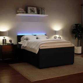 Box spring postel s matrací černá 140x200 cm samet 3290072