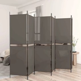 vidaXL 6dílný paraván 300 x 200 cm textil [42039222] Barva: antracitová