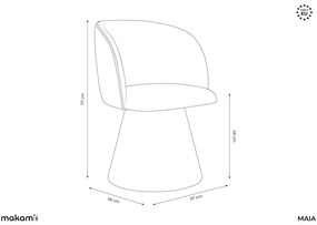 Šedé čalouněné jídelní křeslo Maia – Makamii
