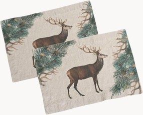 Sada lněných prostírání Wild Deer, 2 díly