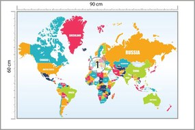 Fototapeta Mapa Světa Samolepící tapety 104x70.5