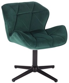 LuxuryForm DESIGN Otočná židle MILANO VELUR na černém kříži - zelená