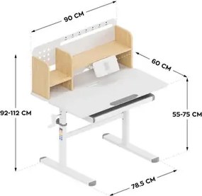 Mark Adler Study 5.0 béžová / Dětský nastavitelný psací stůl / pro dět