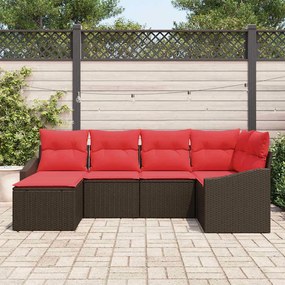 Set pohovek 6 ks Hnědá polyratan 3346794