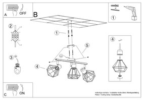 ARTEMIS 3 Stropní světlo, bílá SL.1104 - Sollux