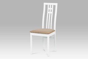 Autronic Jídelní židle BC-2482 WT - bílá/potah béžový