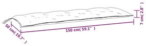 Poduška na zahradní lavici vzor listů 150x50x7 cm látka oxford - Default Title