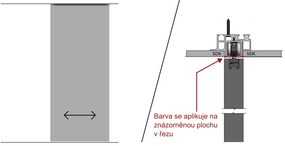 JAP Jednokolejnicový posuv do stropu skrytý PREMIUM - podhled z obou stran - Barva šířka průchodu/ délka kolejnice: 75/ 165 cm, typ kotvení: do stropu