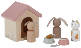 Sada domácí mazlíčci do domečku pro panenky dřevěná