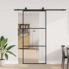 Posuvné dveře se sadou kování černé 90x205 cm ESG Glass 3375842