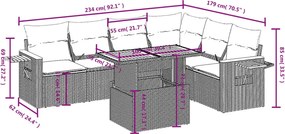 vidaXL 7dílná zahradní sedací souprava s poduškami polyratan [3273533] Barva: Černá