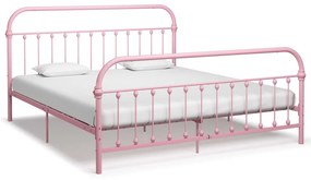 Rám postele růžový kov 180 x 200 cm,  284515