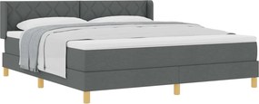 Postel s boxspringem s čelo Tmavě šedá 200 x 180 cm textil 3341371