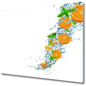 Skleněná krájecí deska pomeranče 60x52 cm