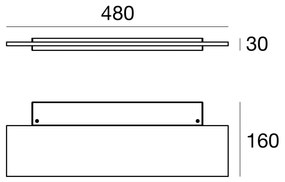 Linea Light 7487 Dublight_W, nástěnné LED svítidlo pro nepřímé osvětlení, 27W LED, šířka 48cm