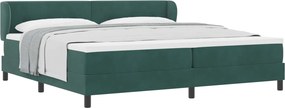 Postel s boxspringem s čelo Tmavě zelená 200 x 200 cm samet 3340409