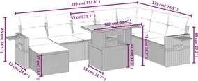 9dílná zahradní sedací souprava s poduškami béžová polyratan 3275740