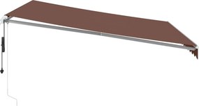 Automatická zatahovací markýza s LED hnědá 400 x 350 cm 3215390