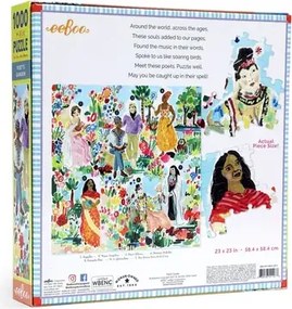 EEBOO Čtvercové puzzle Zahrada básníků / 1000 dílků / 58,4 x 58,4 cm