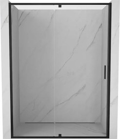 Mexen Exo sprchové dveře otočné 145 cm, transparentní, černé - 819-145-000-70-00