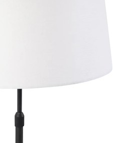 Stolní lampa černá s lněným stínidlem bílá 35 cm nastavitelná - Parte