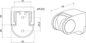Aqualine držák sprchy výklopný černá SC140