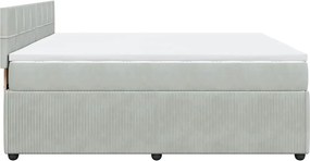 Box spring postel s matrací světle šedá 180x200 cm samet 3290106