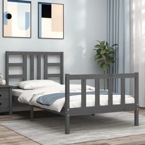 vidaXL Rám postele s čelem 100 x 200 cm masivní dřevo [3191965] Barva: Černá