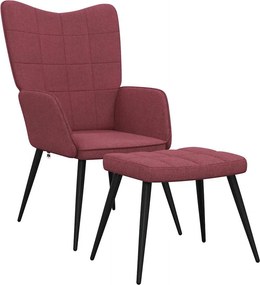 Relaxační židle se stoličkou vínová textil 327960