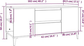 vidaXL TV skříňka 102x44,5x50 cm kompozitní dřevo [819609] Barva: bílá s vysokým leskem