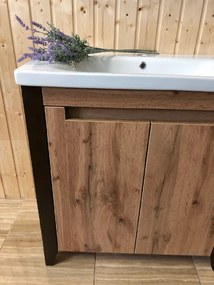 Lavedo Queen 65 Wotan Oak koupelnová skříňka s umyvadlem