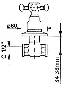 Sapho Antea podomítkový ventil na studenou vodu chrom 3051C
