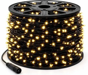 Eco Fix LED světelný řetěz, venkovní, 100 m, teple bílá, 36 V, 600 diod, černý kabel, IP67, cívka