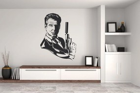 Lepy.cz Samolepka na zeď James Bond - Pierce Brosnan Velikost (šířka x výška): 40x53cm, Barevná varianta: Pastelová oranžová