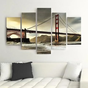 Obraz na plátně pětidílný Most Golden Gate - 150x100 cm